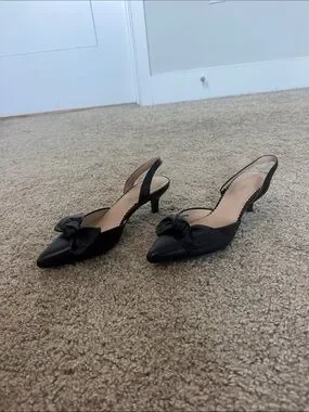Isaac Mizrahi | Shoes | Isaac Mizrahi Black Bow Pointedtoe Slingback ...